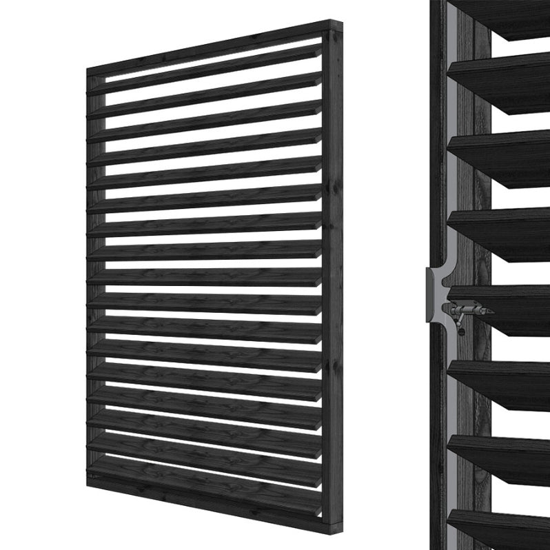 Douglas Louvre Draaibaar Zwart - Hout gemak - Hout gemak